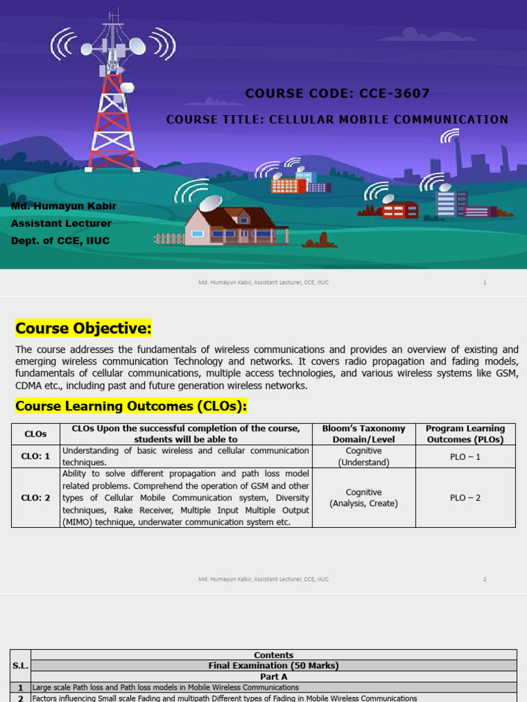M - WC Final Lecture | PDF | Radio Propagation | Public Switched Telephone Network