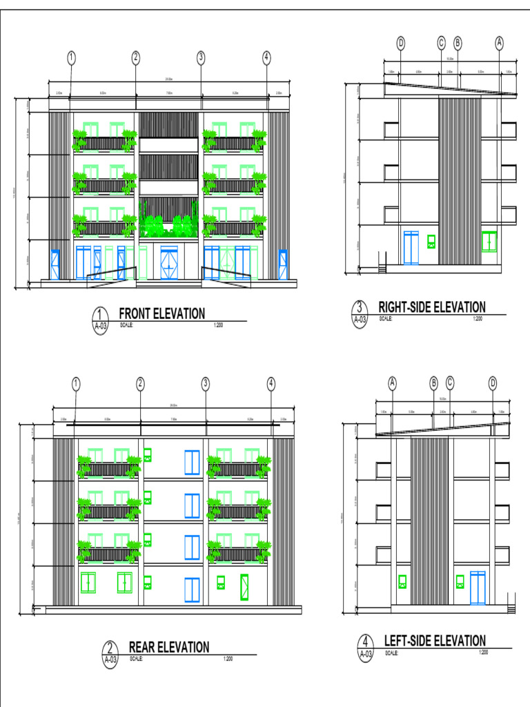 Four Storey Building Elevations | PDF
