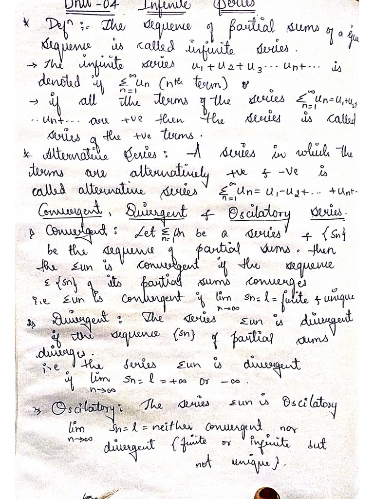 Maths 4th Chapter (Infinite Series) | PDF