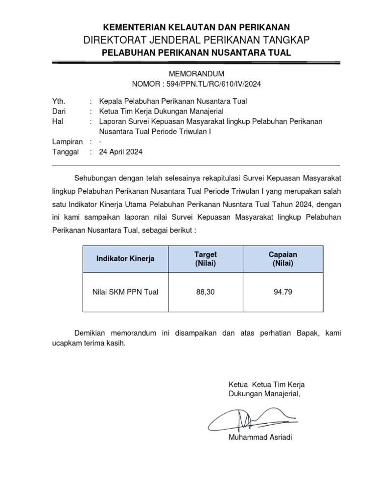 Laporan Survei Kepuasan PPN Tual 2024 | PDF