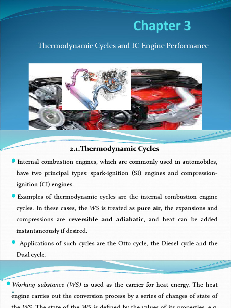 CH 3 Thermodynamic Cycles and Performance of IC Engines | PDF | Internal Combustion Engine ...