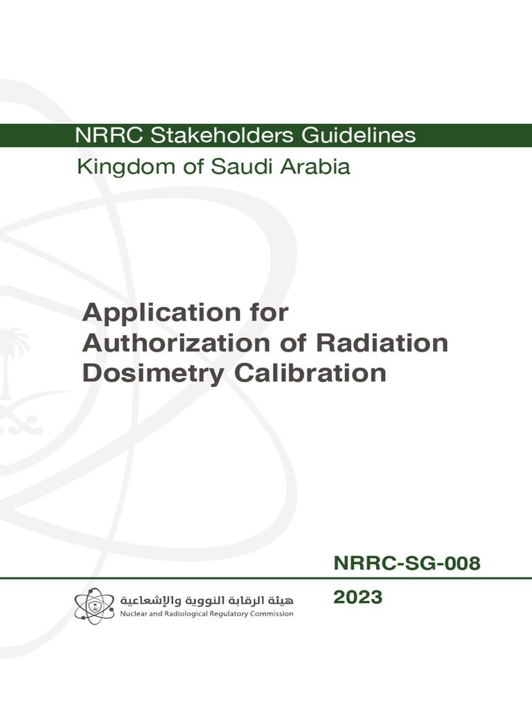 NRRC-SG-08-Application For Authorization of Radiation Dosimetry Calibration | PDF | Dosimetry ...