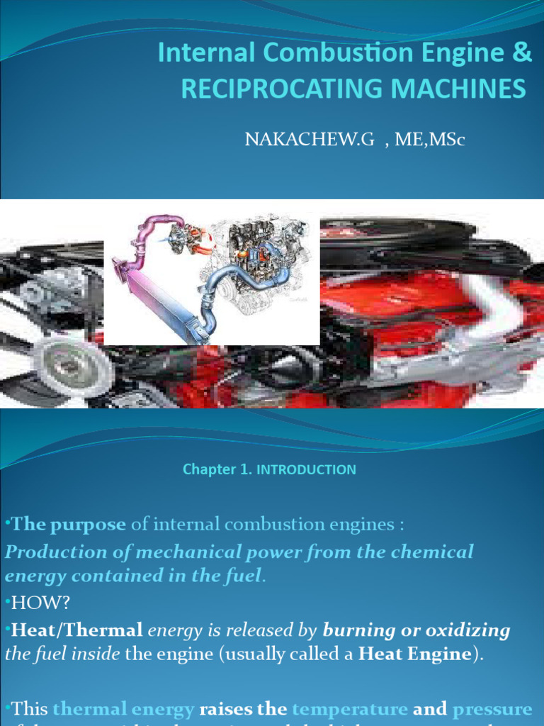 Ch 1 IC ENGINES & RECIPROCATING MACHINES | PDF | Internal Combustion ...