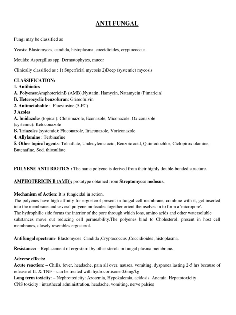 Antifungal | PDF | Candidiasis | Clinical Medicine