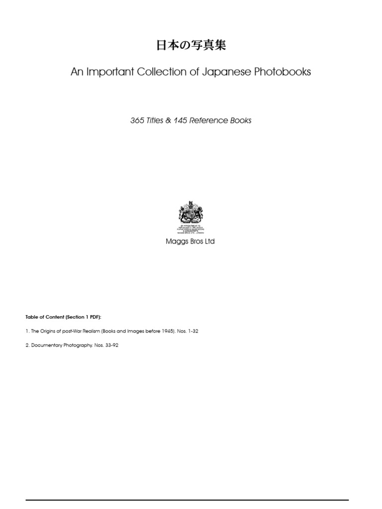 An Important Collection of Japanese Photobooks | PDF | Photographer ...