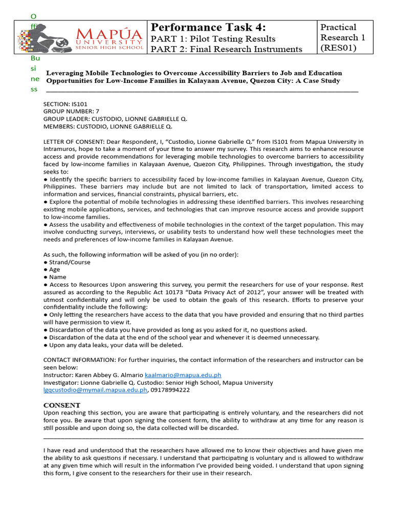 2 Res01 Pt4 Part 2 Final Research Instruments Pdf Accessibility