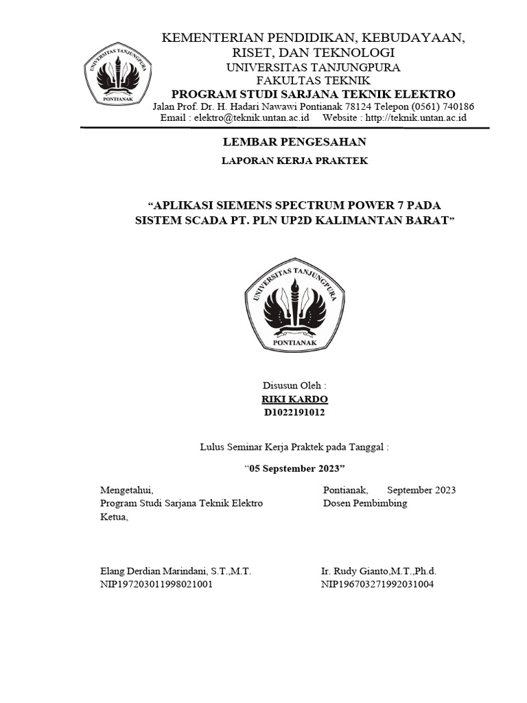 Lembar Pengesahan KP-1 | PDF