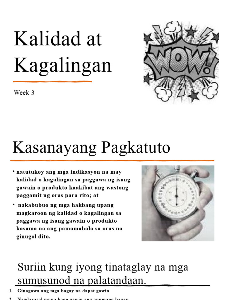 Q3W3 Kalidad at Kagalingan | PDF