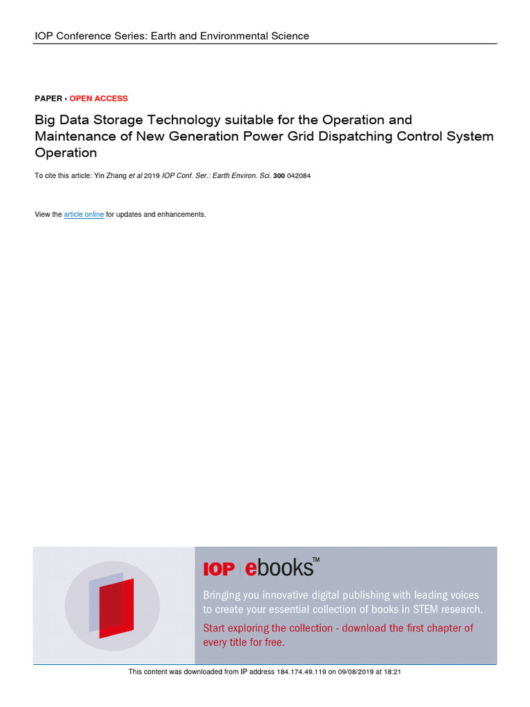 Big Data Storage Technology Suitable For The Opera | PDF | No Sql | Databases