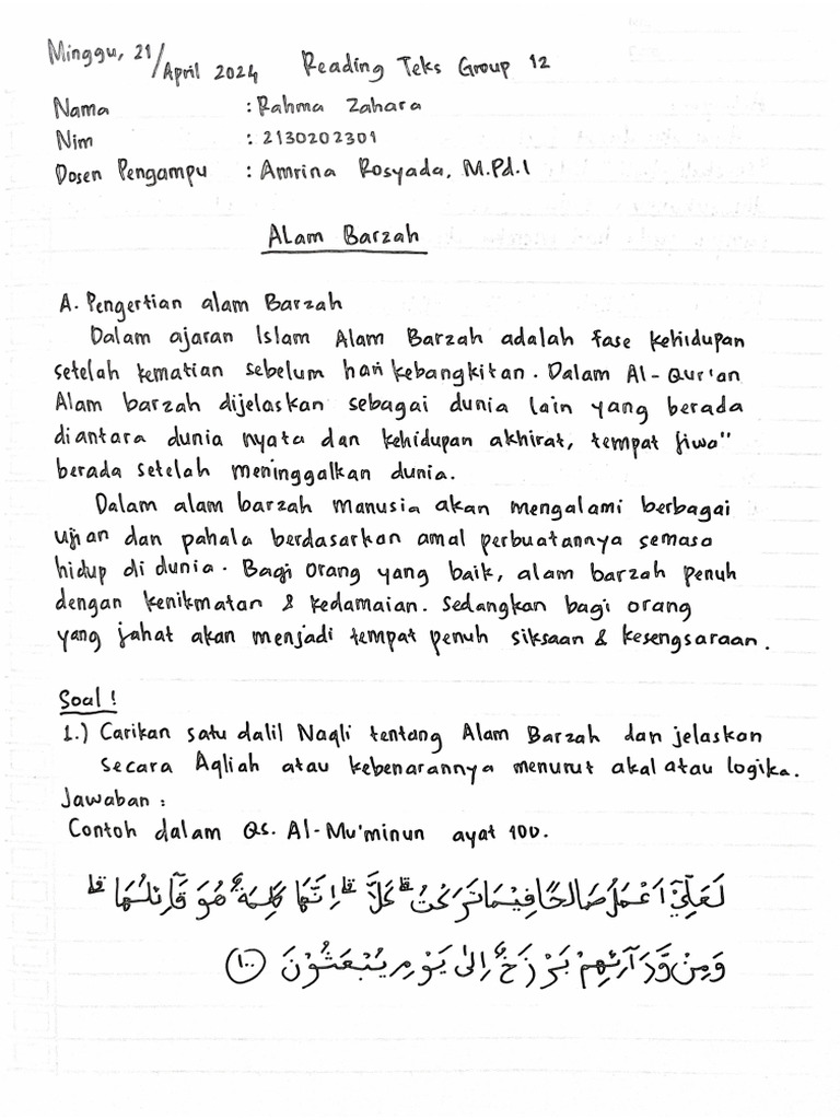 Resume12 - Rahma Zahara - 2130202301 | PDF