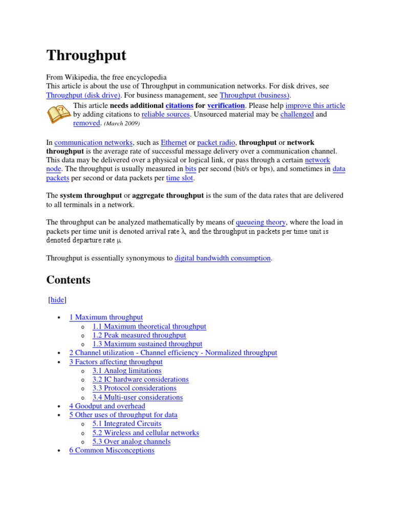 Throughput | PDF | Bit Rate | Network Congestion