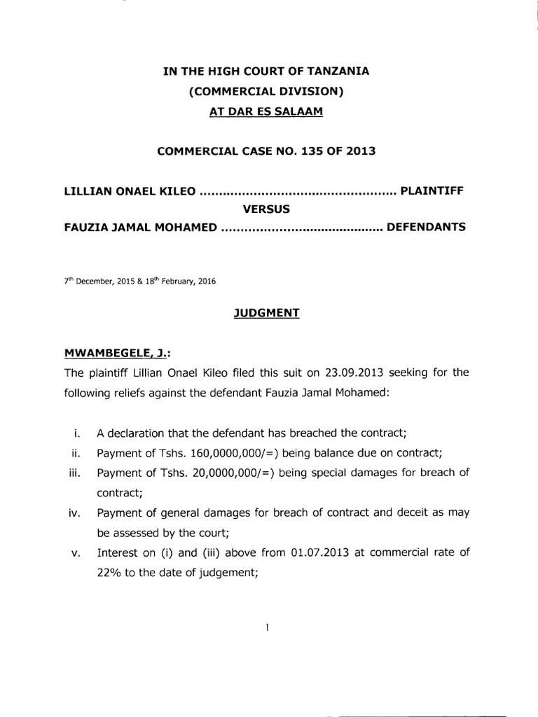 Draw Adverse Inference Lilian Onael Kileo Vs Fauzia Jamal Mohamed ...