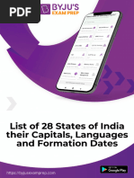29 States of India and Their Capitals and Languages | PDF