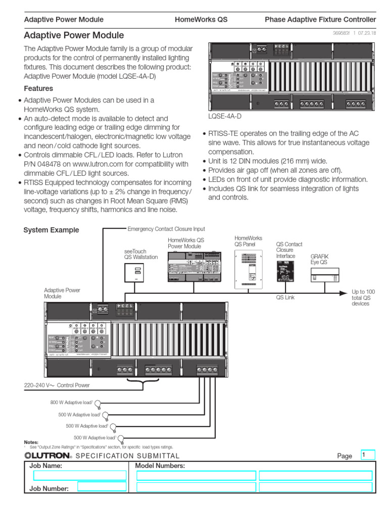 Lutron Adaptive Power Module Overview | PDF | Compact Fluorescent Lamp ...