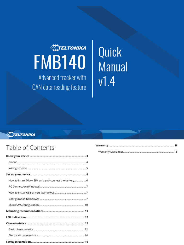 FMB140 Wiring and Configuration Guide | PDF | Microsoft Windows | Usb