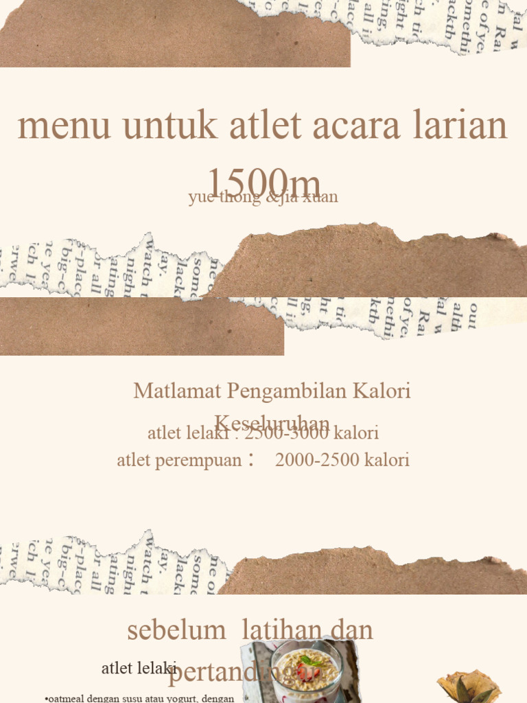 Menu Nutrisi Atlet Lari 1500m | PDF