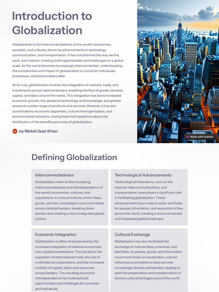 Introduction To Globalization | Download Free PDF | Globalization | Sustainability