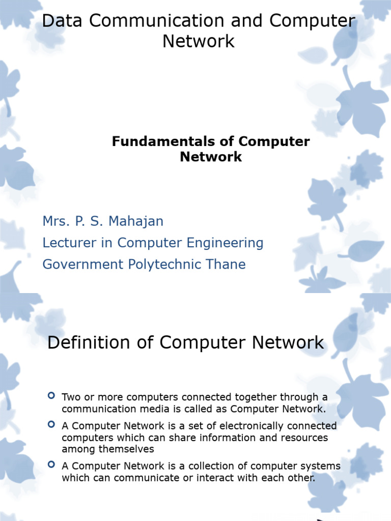 Fundamentals of Computer Network Chapter 1 | PDF | Computer Network | Bit Rate