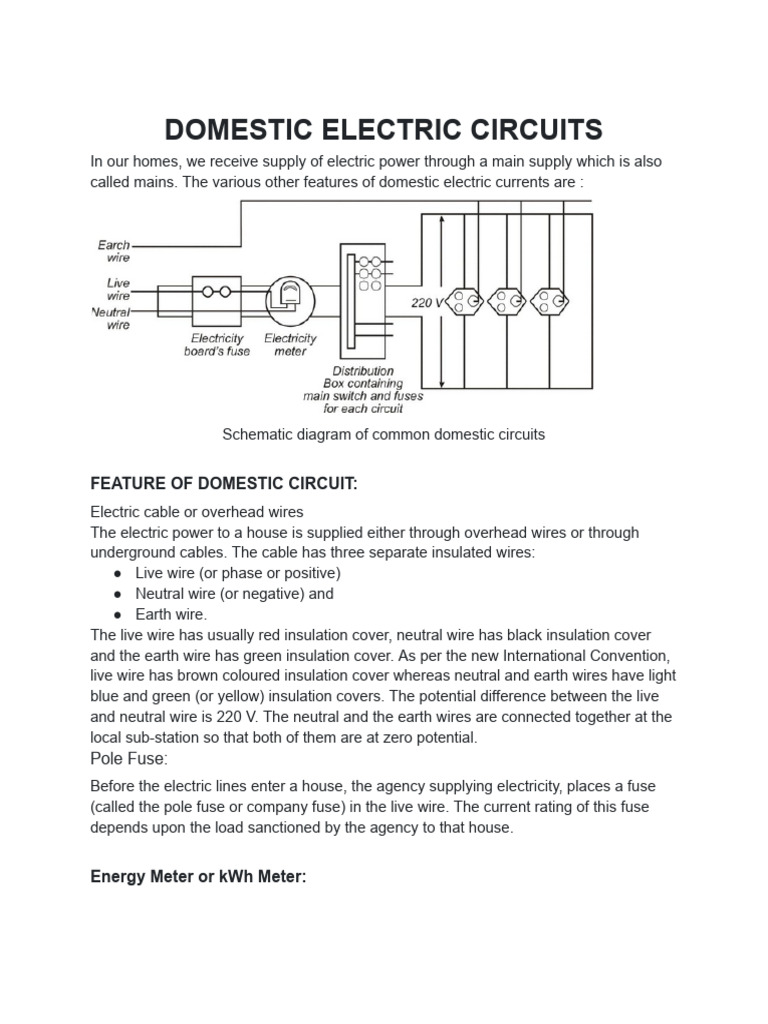 Domestic Electric Circuit | PDF | Fuse (Electrical) | Materials Science