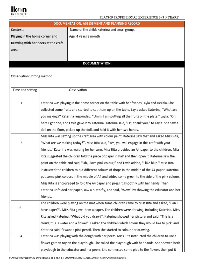Plac909 Dap Iko2000069 Observation 3 | PDF | Pedagogy | Creativity