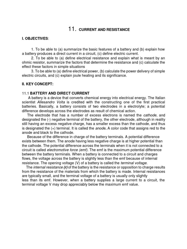 Current, Resistance, and Ohm's Law | PDF | Electric Current | Voltage