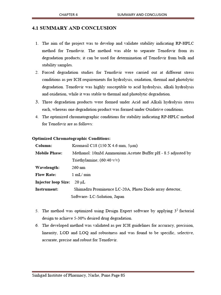 12 Chapter 4 Summary and Conclusion | PDF | High Performance Liquid ...