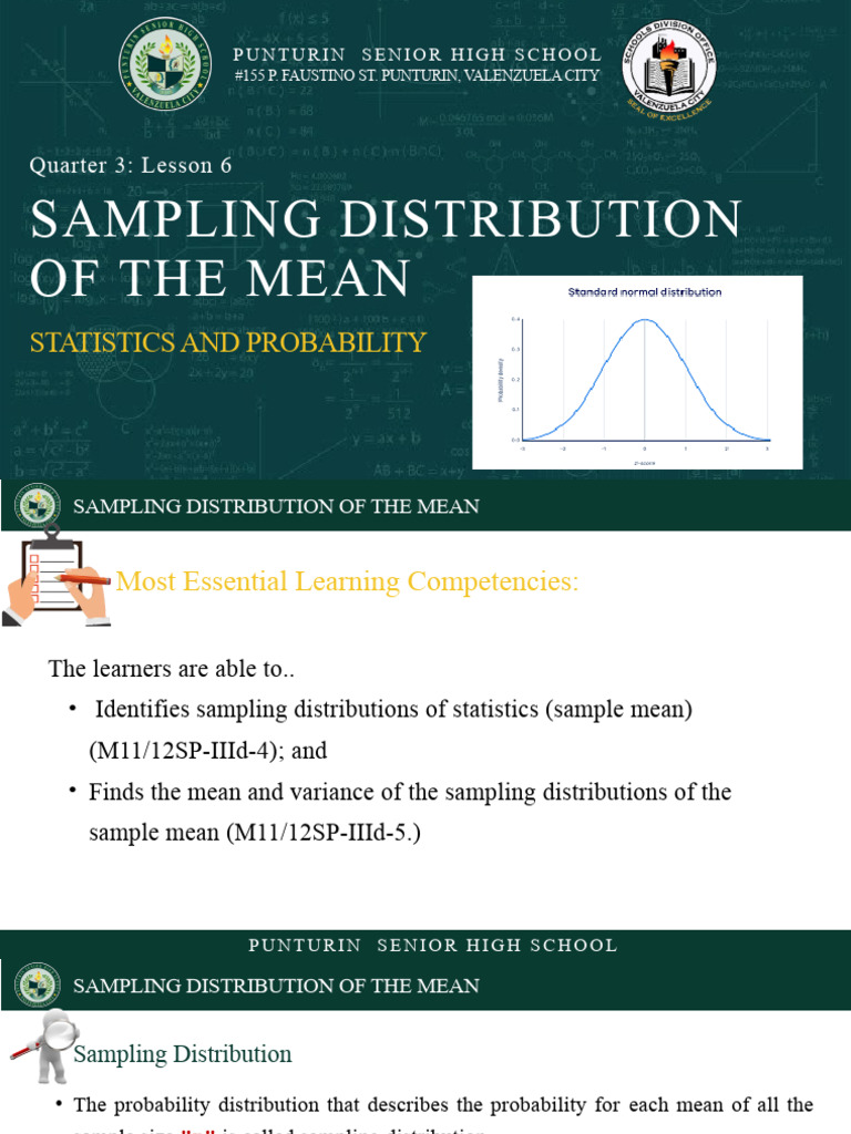 Lesson 6 Sampling Distribution of The MEAN | Download Free PDF | Mean ... Lesson 6 Sampling Distribution of The MEAN | Download Free PDF | Mean ...