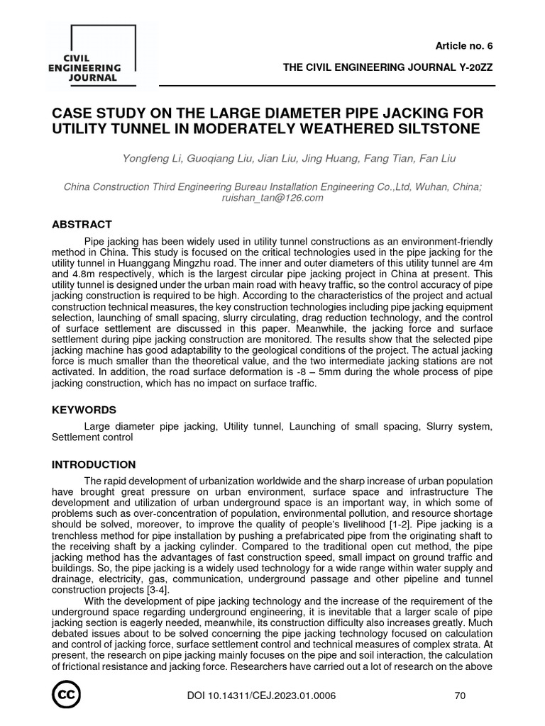 pipe jacking | PDF | Tunnel | Pipe (Fluid Conveyance)