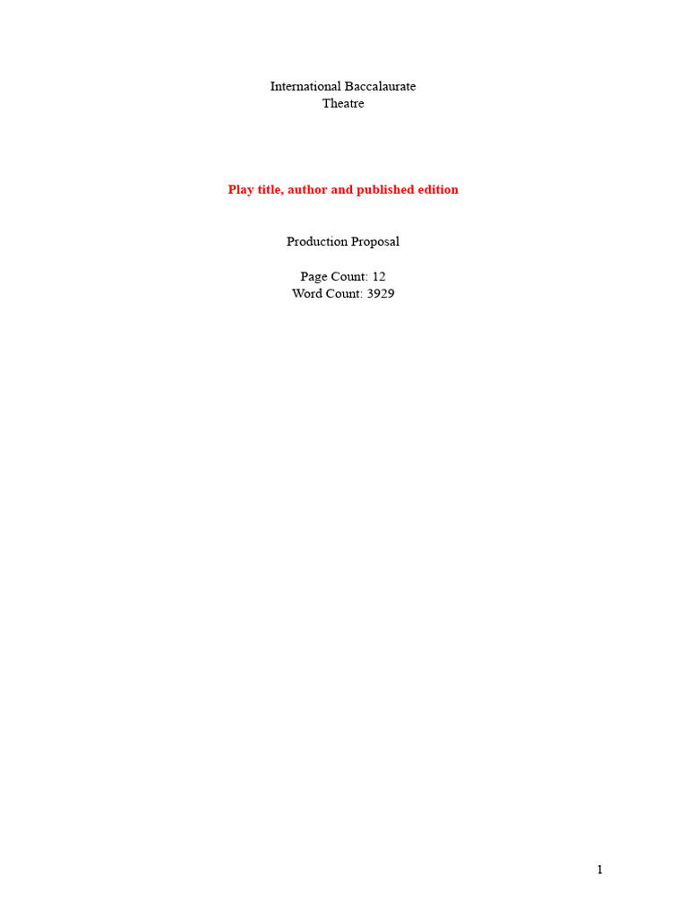 Production Proposal | PDF