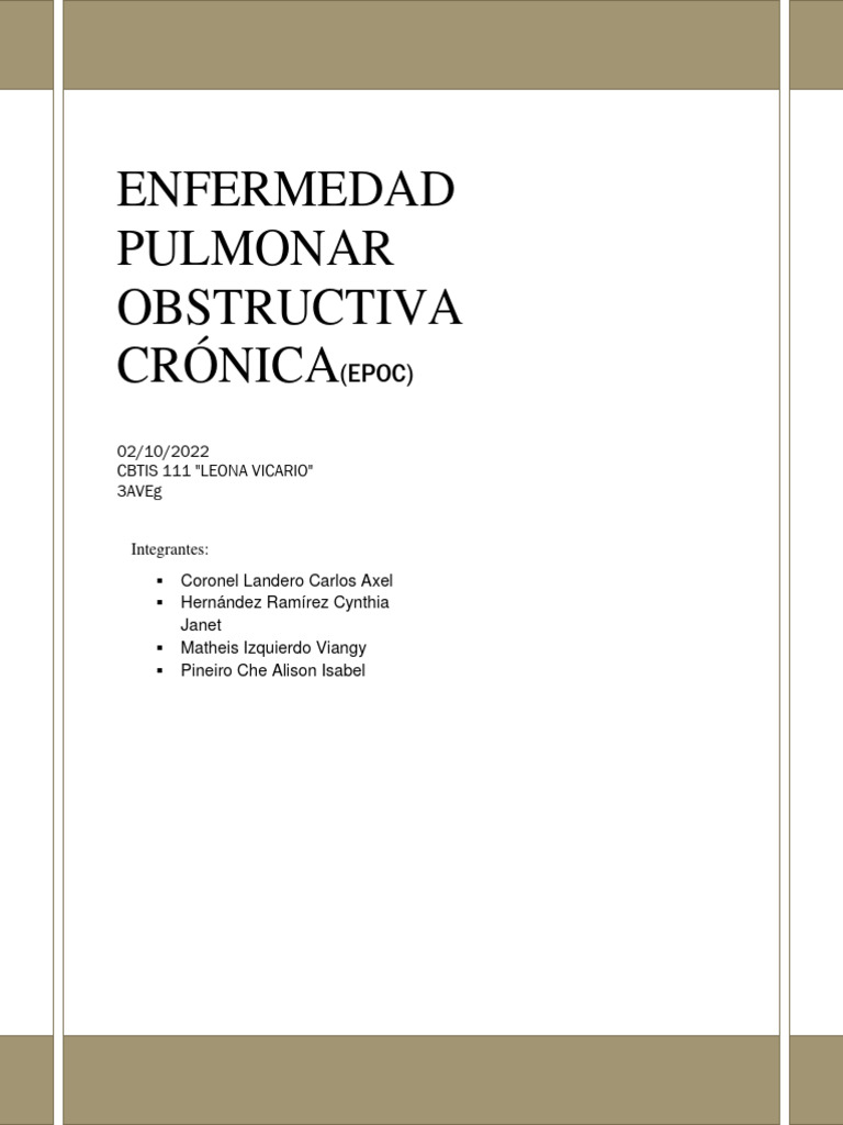 EPOC Documento | PDF | Enfermedad pulmonar obstructiva crónica | Medicina CLINICA