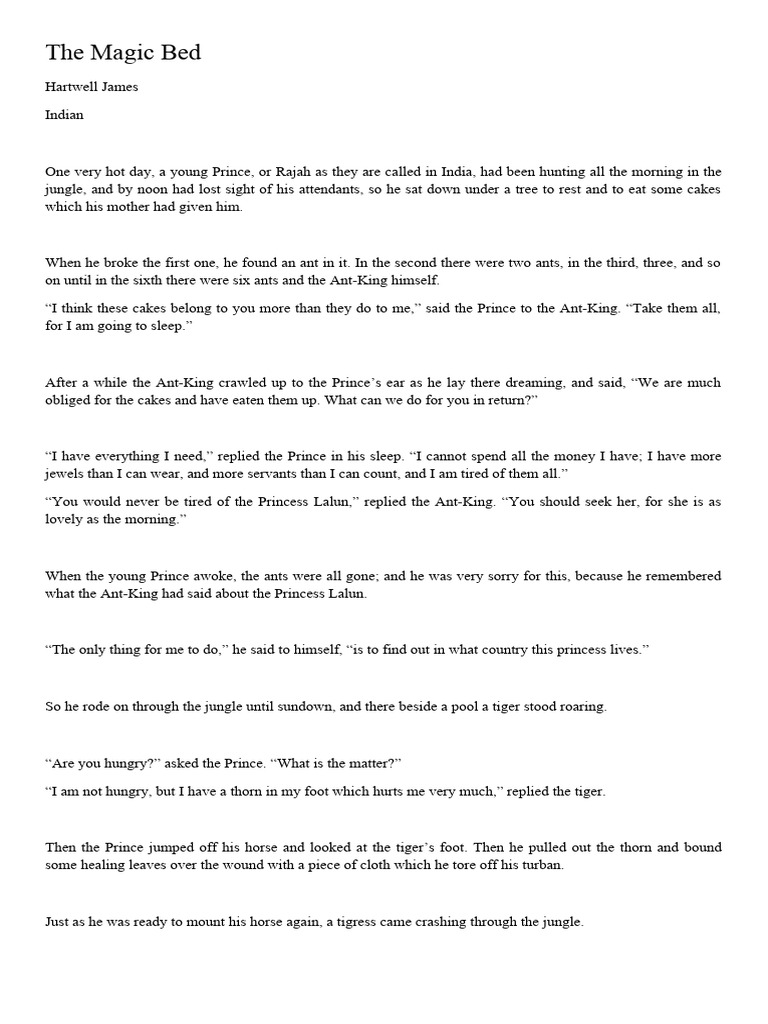 The Magic Bed (Indian Literature) | PDF