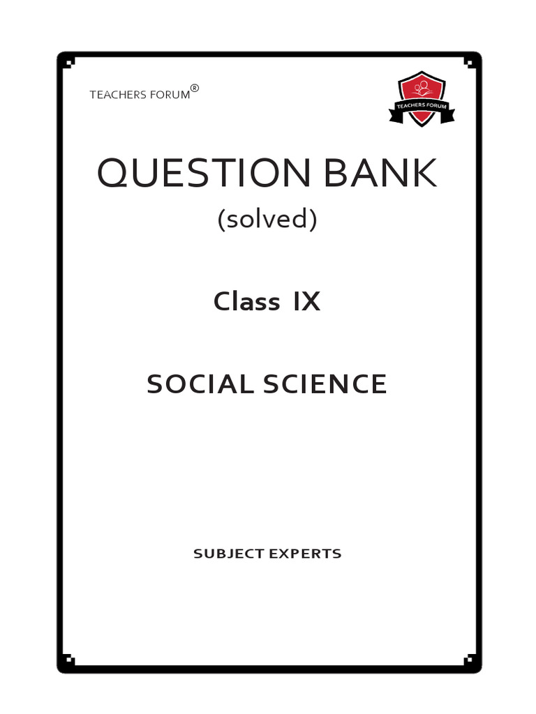 Ncert Cbse Question Bank Class 9 Social Science For 2023 Exam | PDF ...