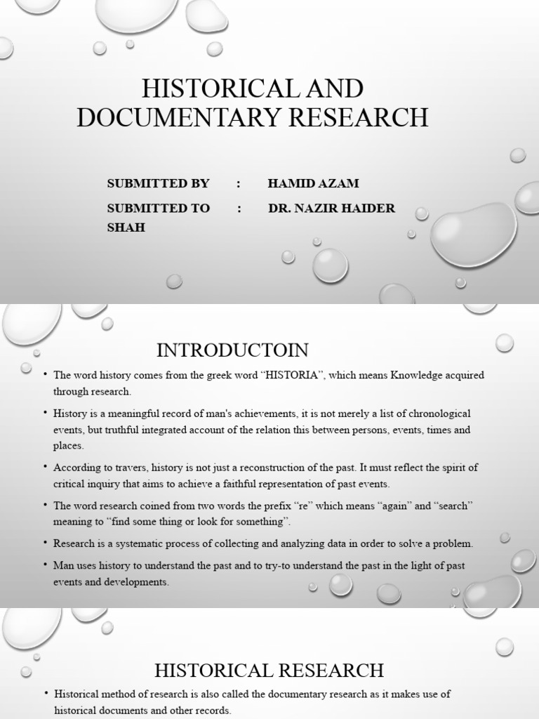 Historical and Documentary Research Method | Download Free PDF ...