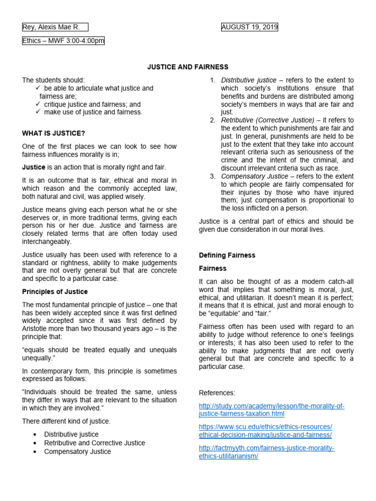 REY Justice&Fairness | PDF | Justice | Crime & Violence