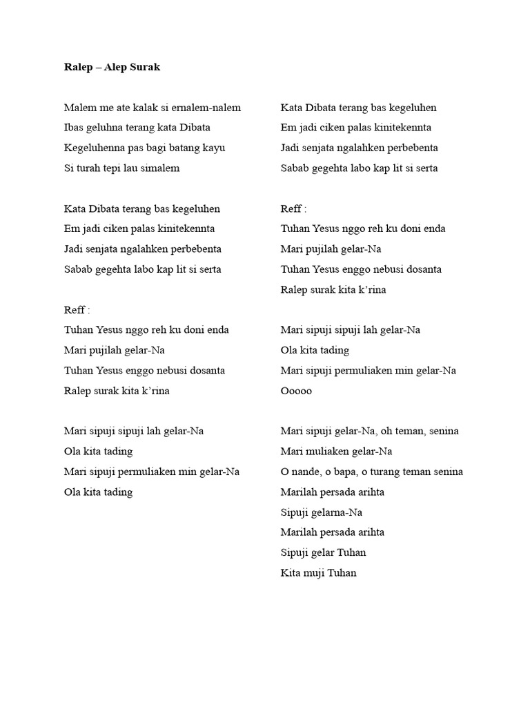 Ralep - Alep Surak | PDF | Seni & Disiplin Bahasa