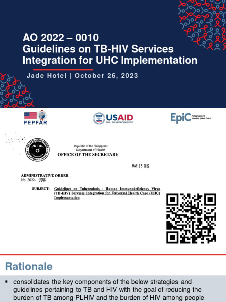 AO 2022-0010 TB HIV Integration Reorientation | PDF | Tuberculosis | Management Of Hiv/Aids
