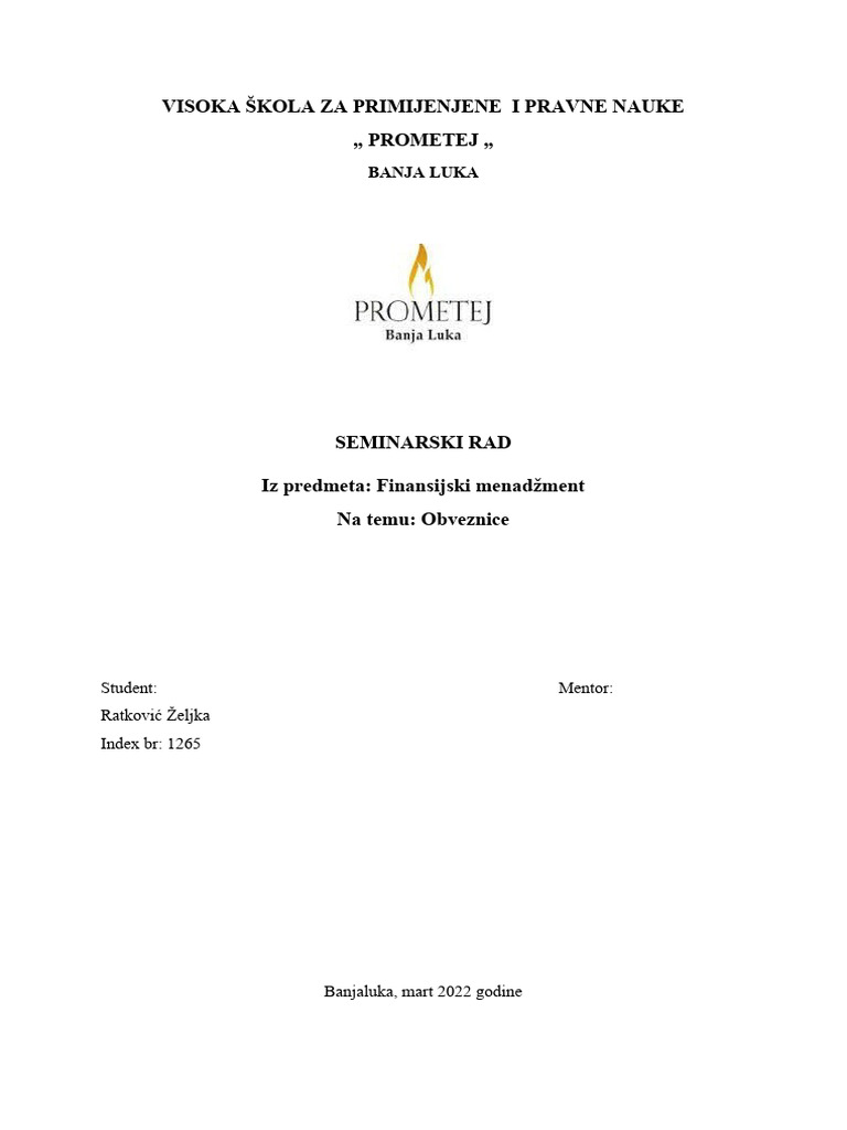 Željka, obveznice | PDF