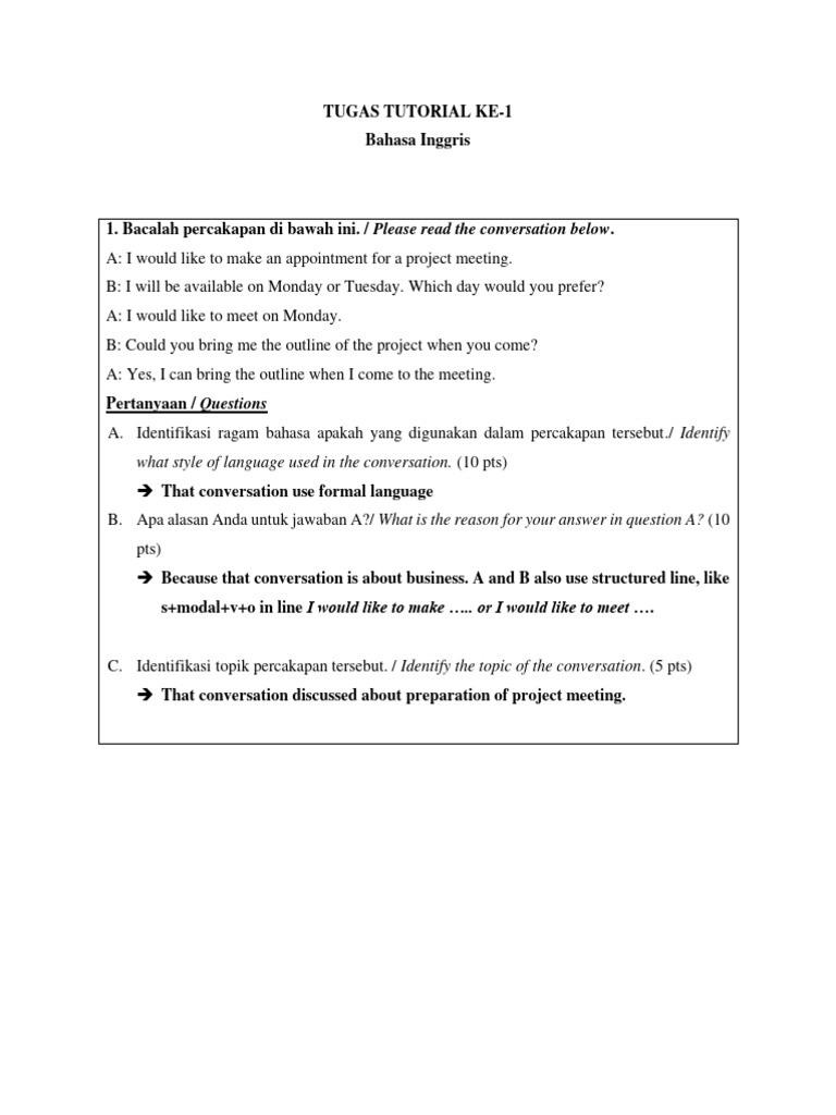 TUGAS TUTORIAL 1 Bahasa Inggris | PDF | Writing | Human Communication