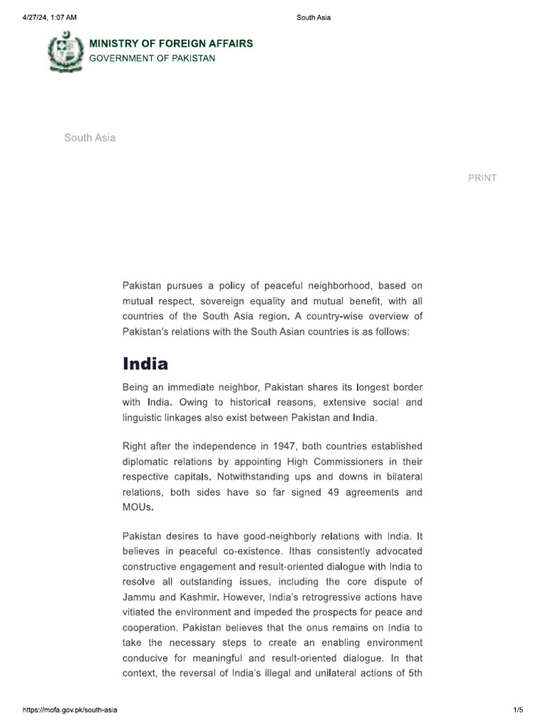 South Asia | PDF