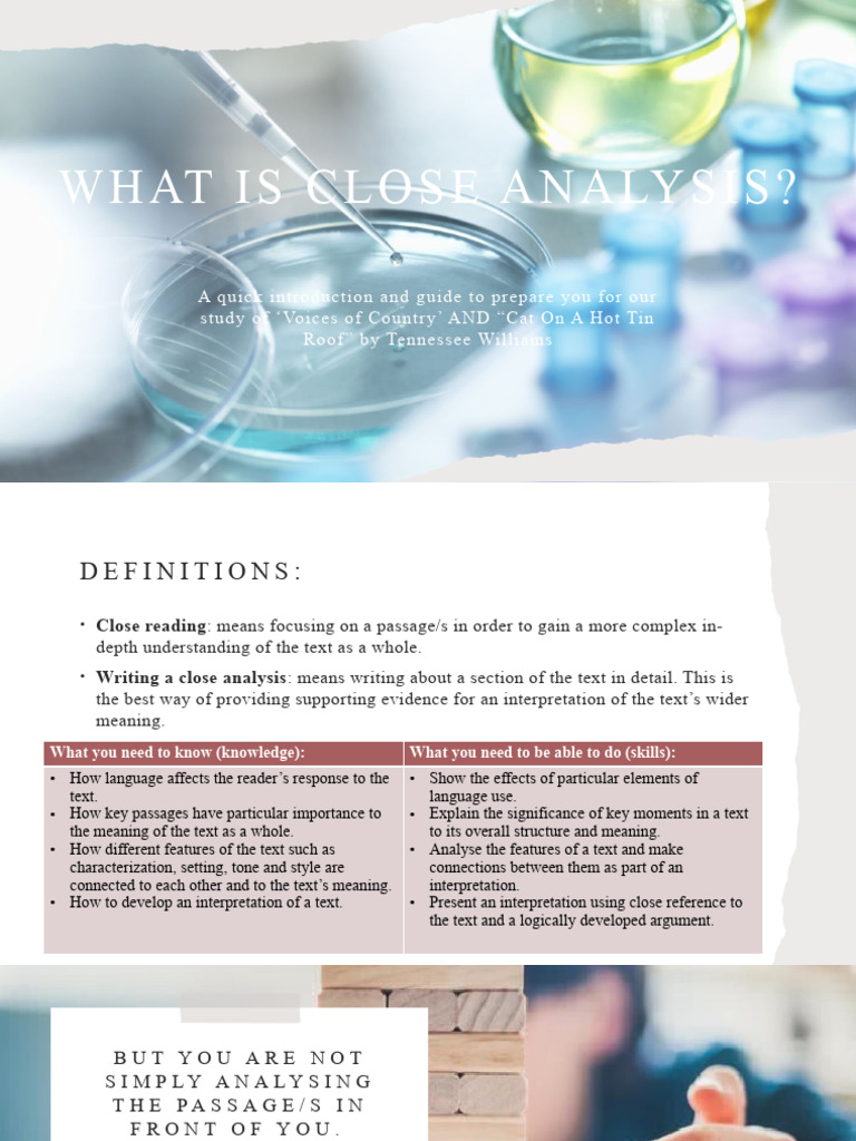 Close Analysis PowerPoint | PDF | Essays | Narrative