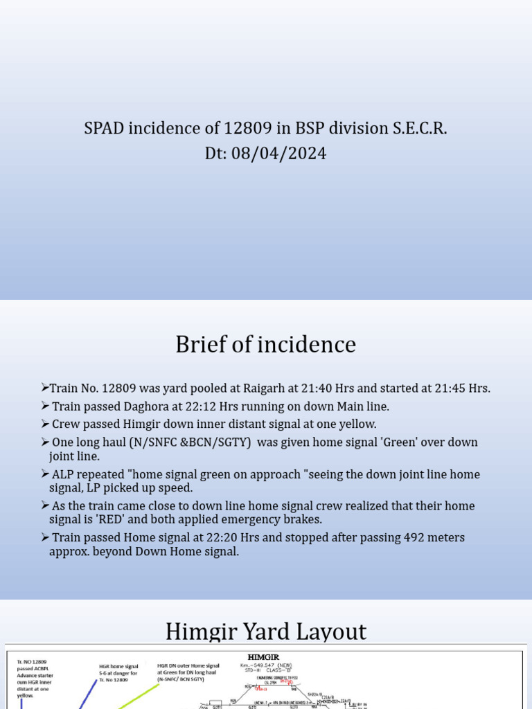 SPAD PPT HGR | PDF | Transport Infrastructure | Rail Infrastructure