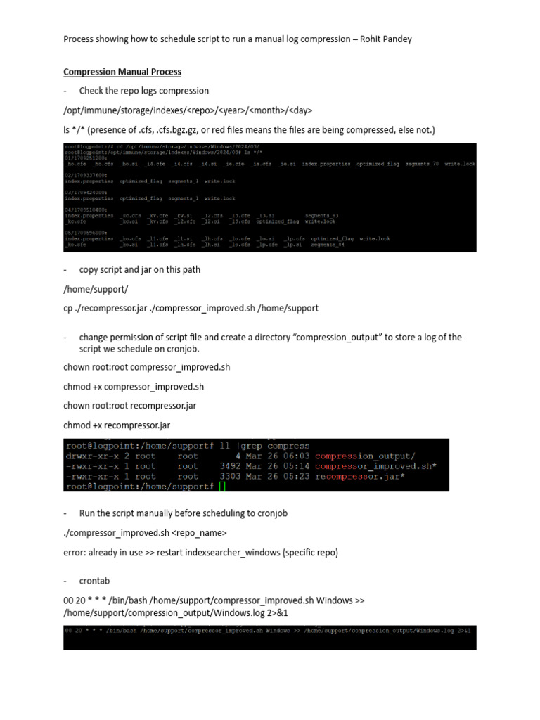 Compression Manual Process - LogPoint | PDF