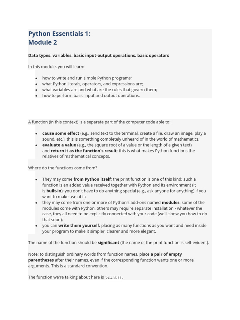 Module Pdf Parameter Computer Programming Integer Computer Science