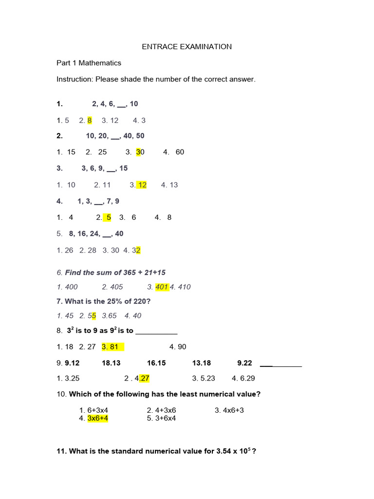 Entrace Examination | PDF | Mathematics | Euclidean Geometry