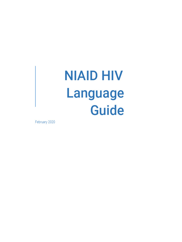 NIAID HIV Language Guide - March 2020 | PDF | Gender | Gender Studies