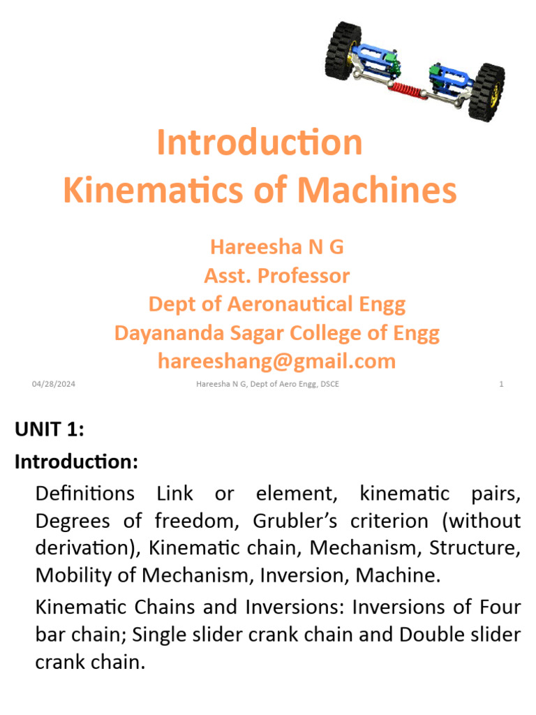 Unit 1 Introduction 130404060314 Phpapp01 | PDF | Kinematics | Machines