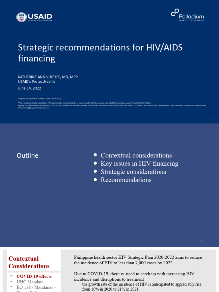 HIV/AIDS Financing Strategic Recommendations | PDF | United States ...