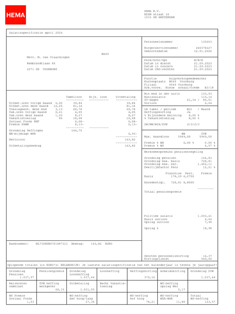Payslip 2024 4 | PDF