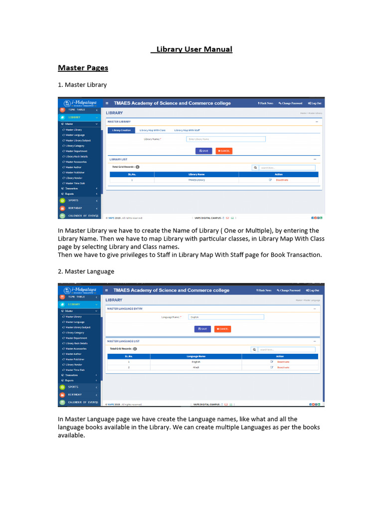 Library User Manual | PDF | Libraries | Mobile Phones