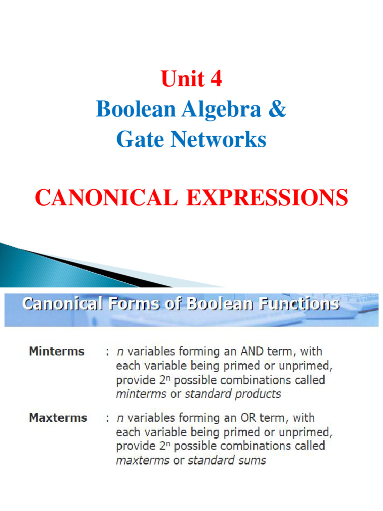 Boolean Algebra: SOP & POS Expressions | PDF | Computer Programming ...
